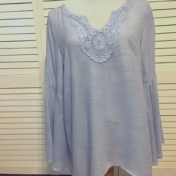 Spense | Tops | Spense Flowy Tunic Lightand Airy Is Gorgeous Periwinkle ...